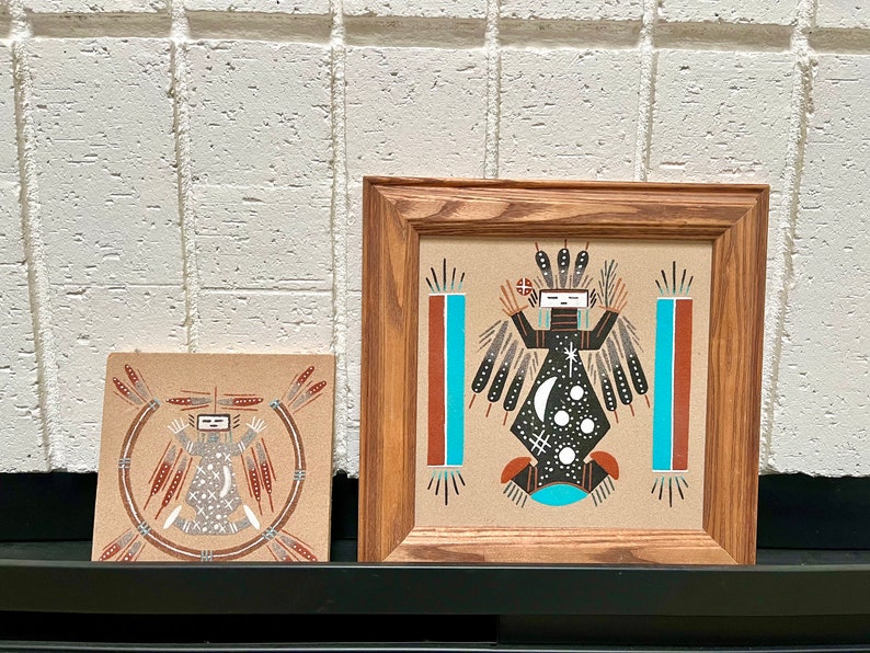Navaho Sand Art Set Native American Framed Art Lot of Native American ...