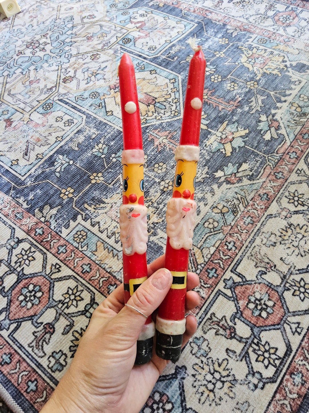 1960s Mid Century Christmas Santa Clause Stick Candles Vintage ...