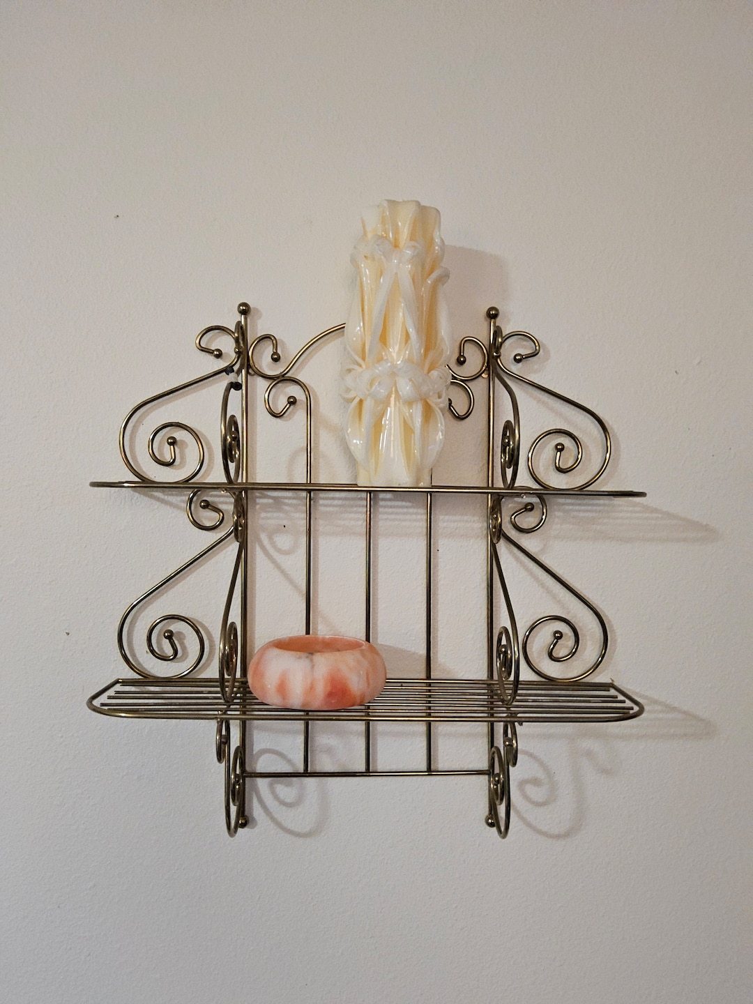 Gold Iron Hanging Shelf Wrought Iron Desplay Shelf Gold Metal Shelf ...