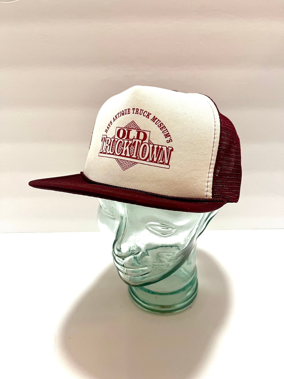 Vintage Trucker Hat Burgundy Vintage Snapback Trucker Hat With ...