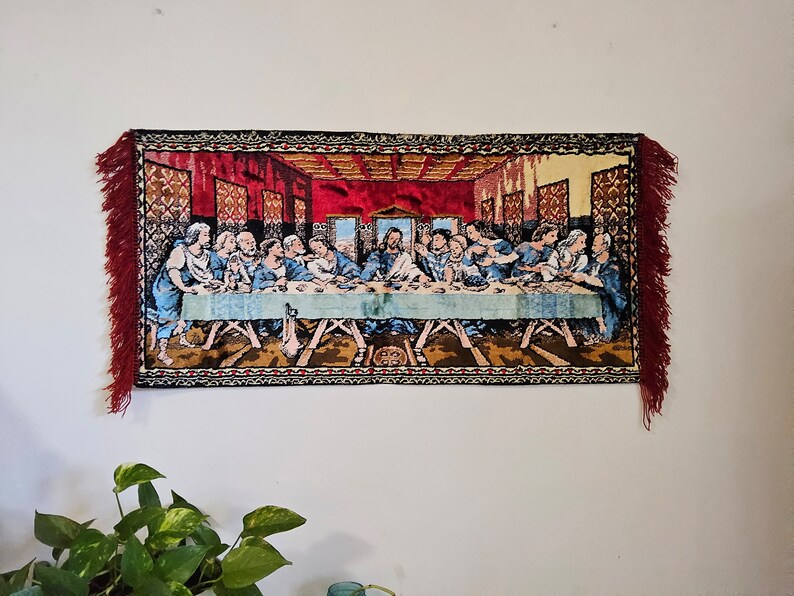 The Last Supper Tapestry Woven Religious Wall Hanging the Last Supper ...