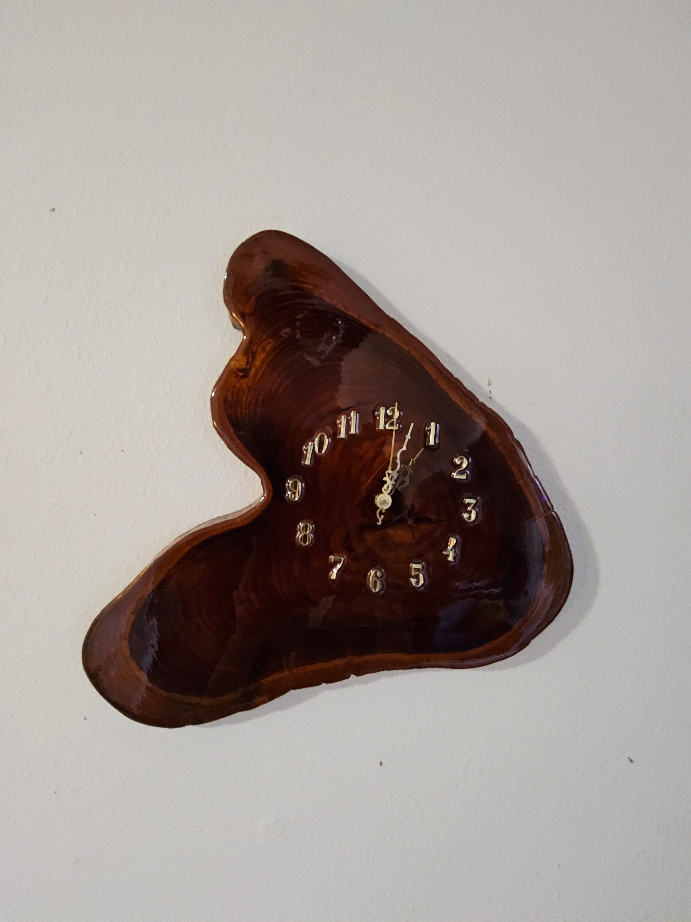 Vintage Burlwood Live Edge Wall Clock Wood Slice Wall Hanging Clock ...