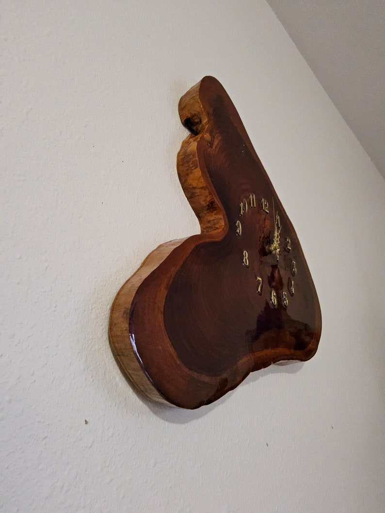 Vintage Burlwood Live Edge Wall Clock Wood Slice Wall Hanging Clock ...