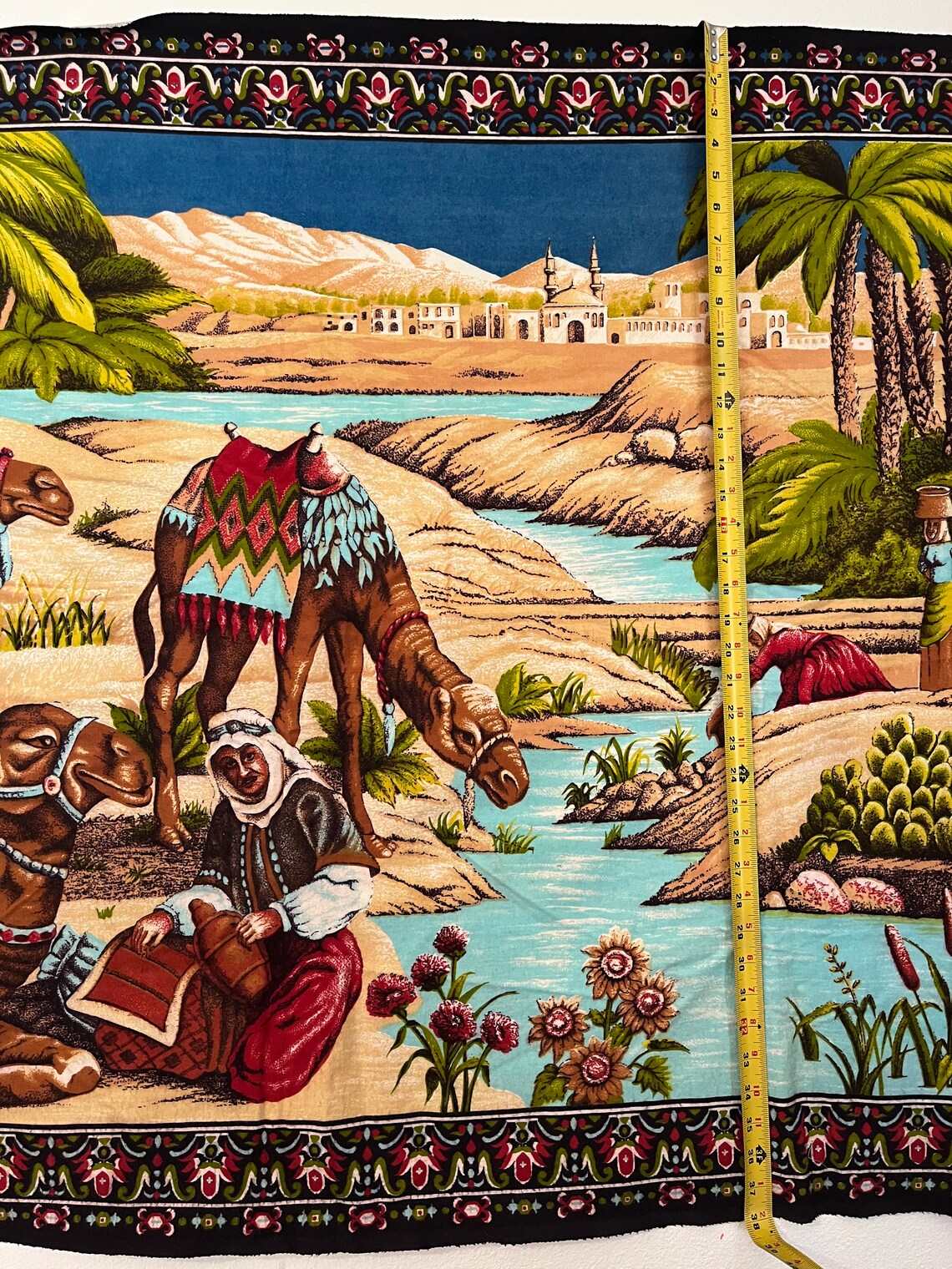 Vintage Velvet Tapestry Large Wall Hanging 1970s Camel Biblical ...