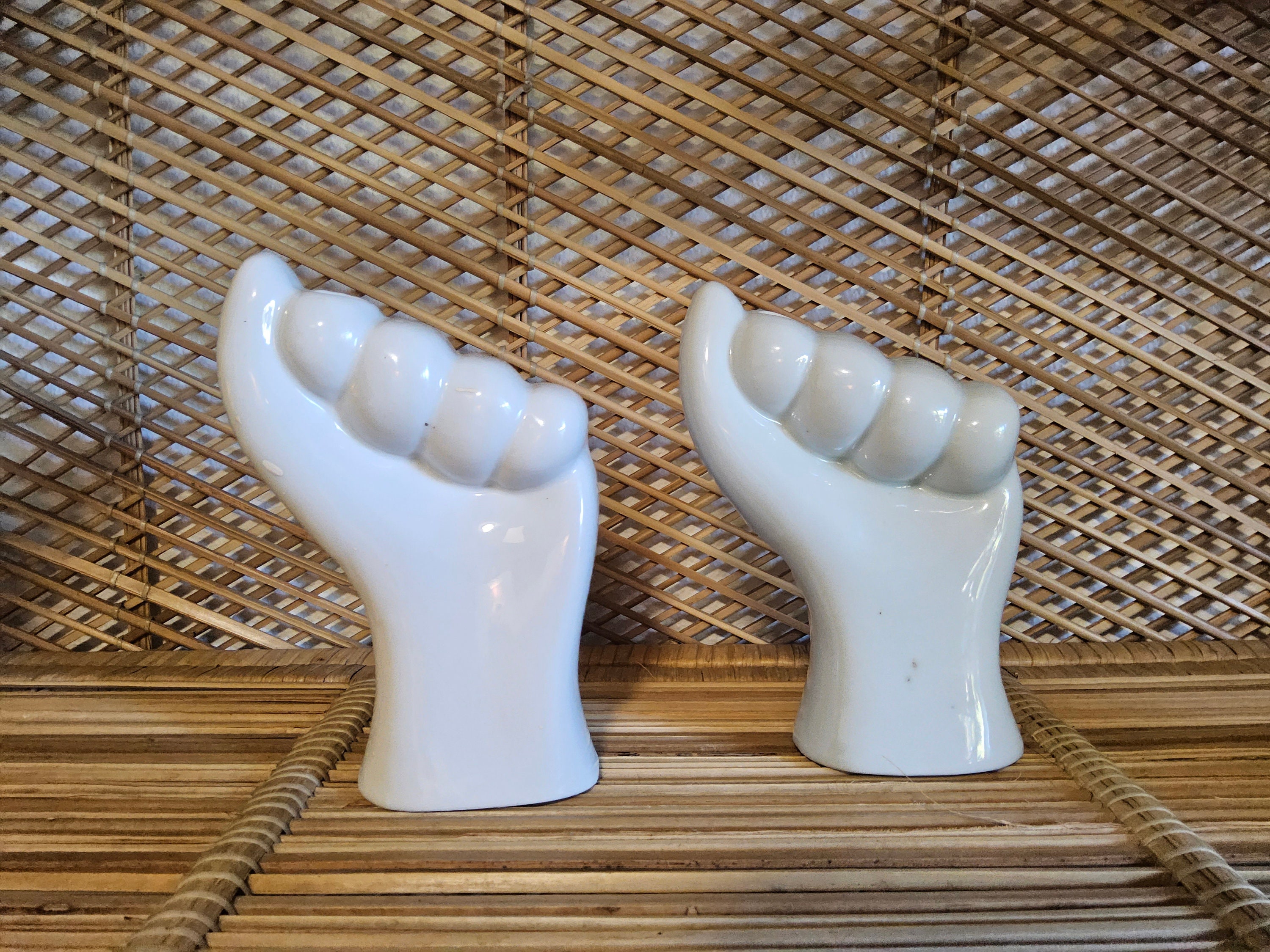 Vintage Pop Art Helping Hand Vase Set 1980s Ceramic Hand - Etsy