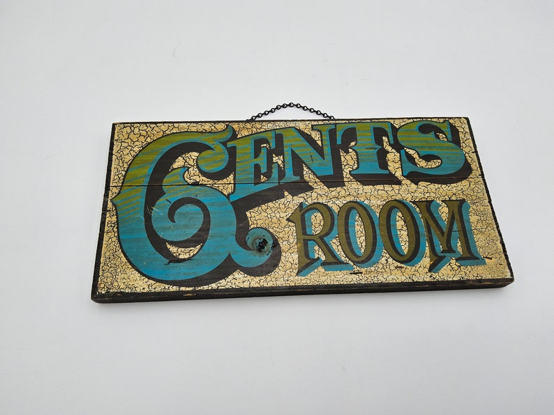 Antique Men's Restroom Sign Wooden Gents Room Sign Antique Restroom ...