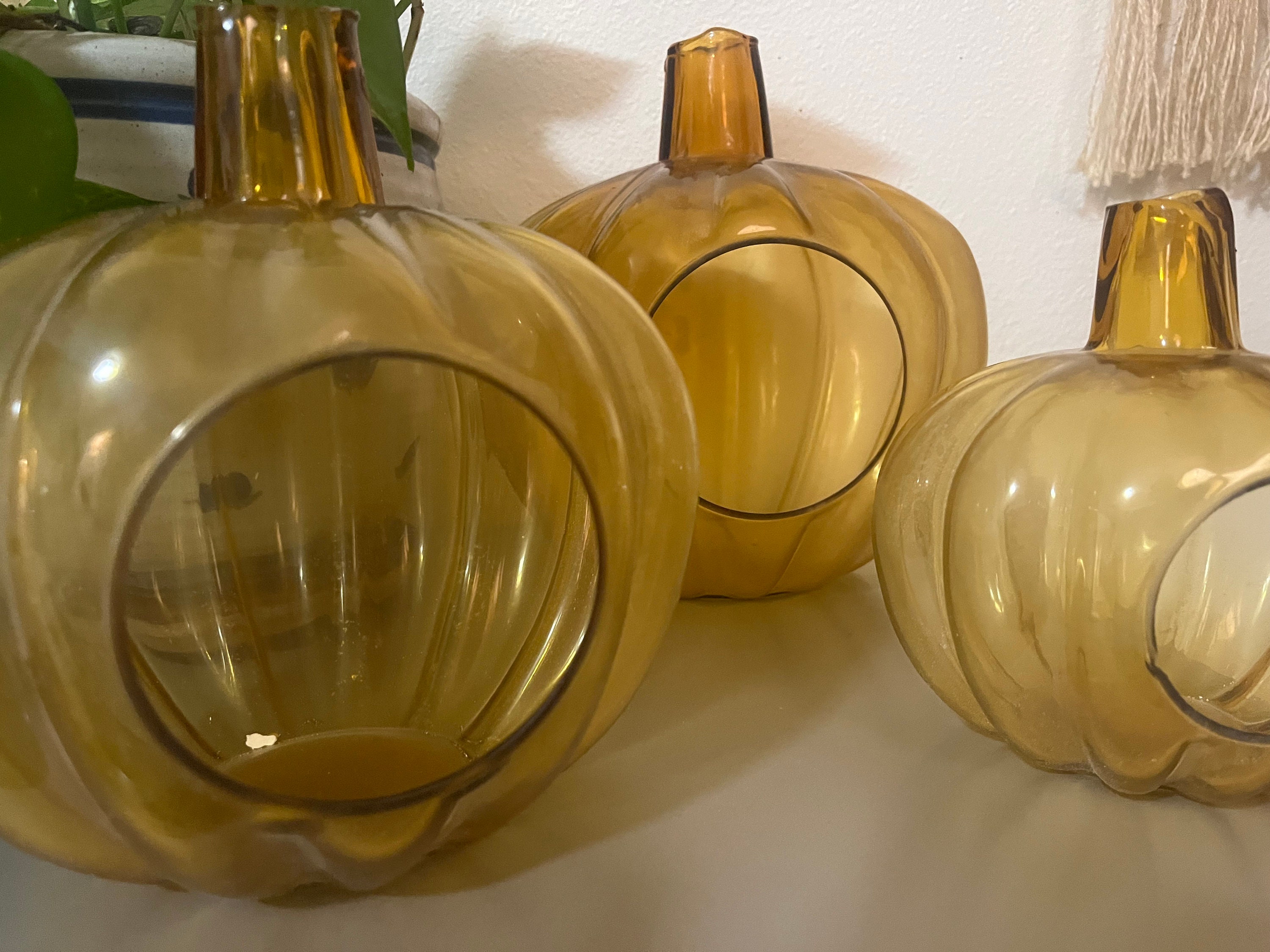 Vintage Glass Pumpkin Set Thanksgiving / Halloween - Etsy