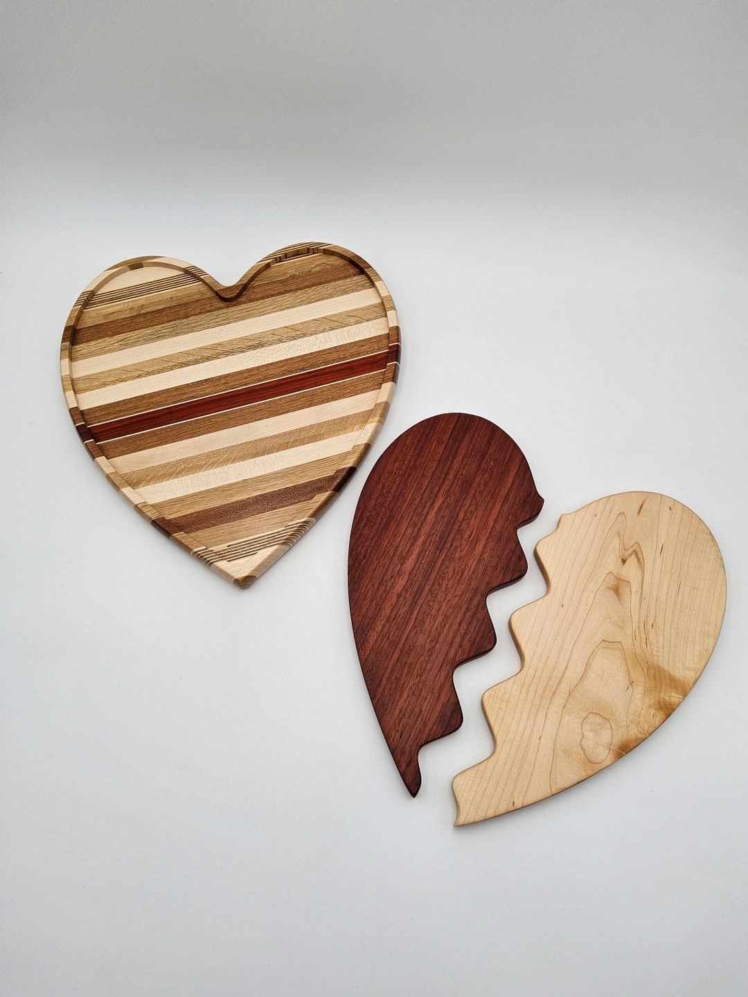 Hand Made Heart Charcuterie Board Solid Wood Cutting Board Heart Shaped ...