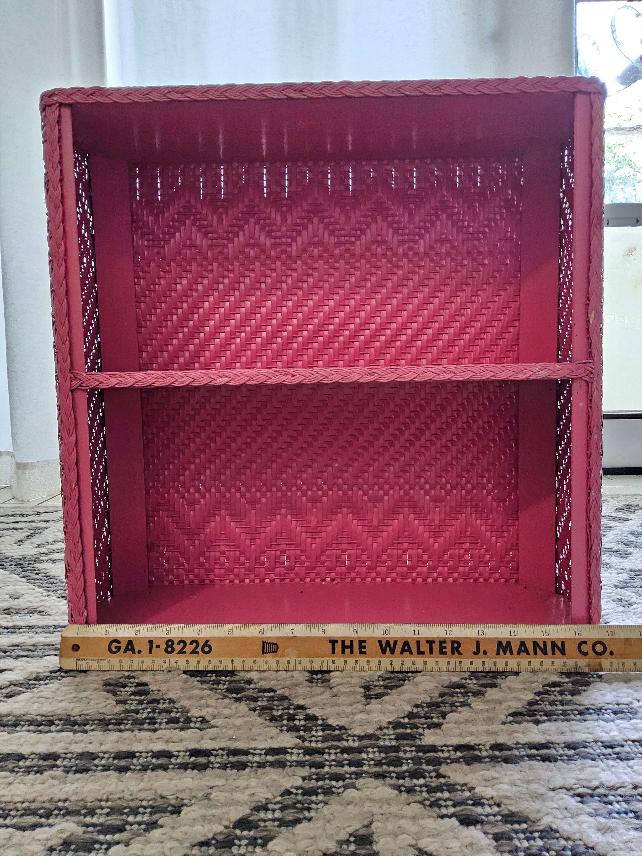 Pink Wicker Shelf Vintage Pink Display Rack - Etsy