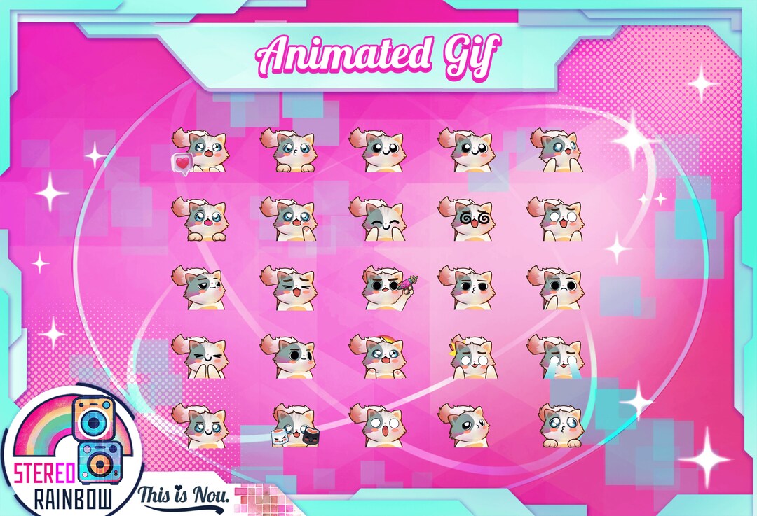 Animated Gif + Static Emote for All Platforms NOU Collection - Etsy