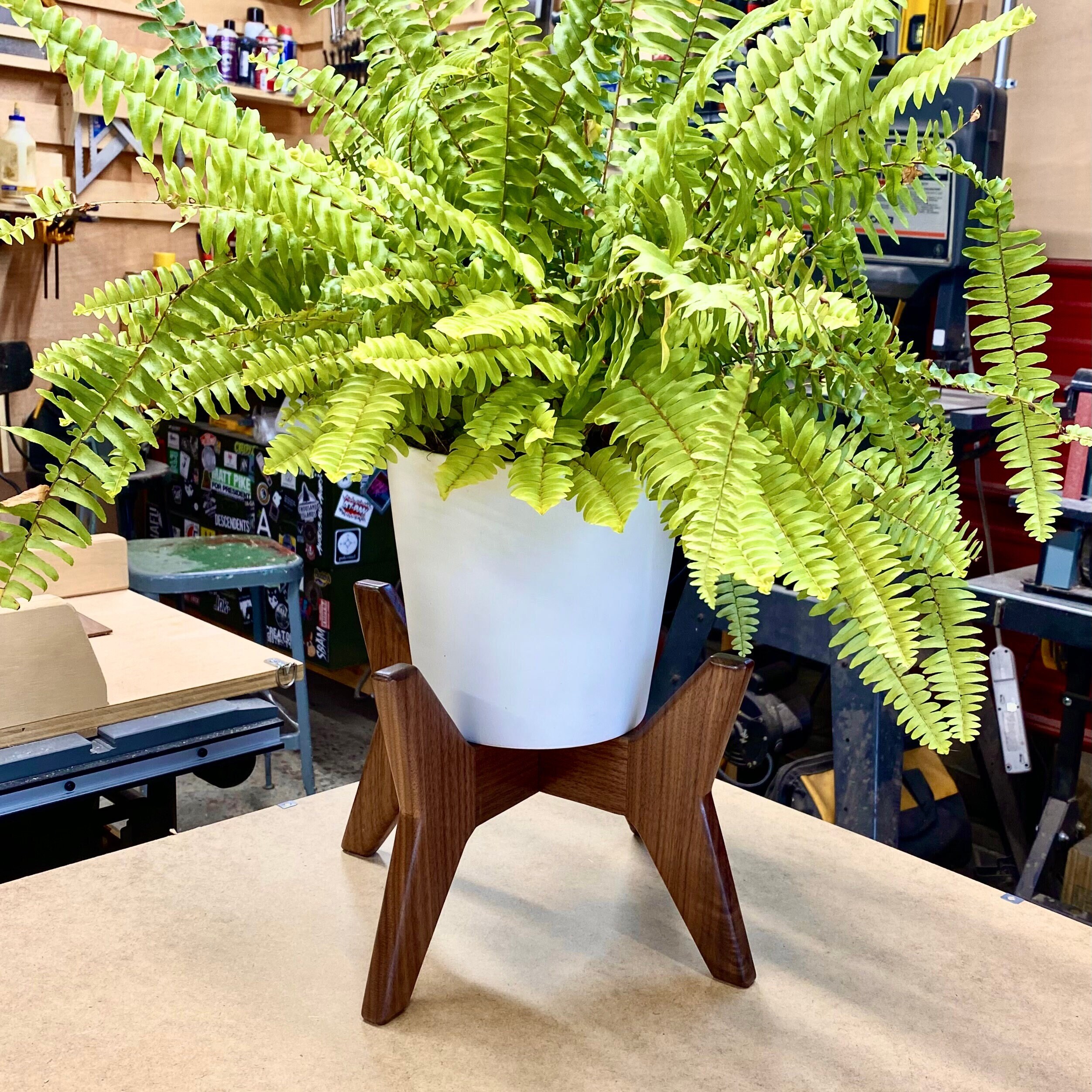 Wooden Plant Stand. Mid Century Modern Style. Handmade. Indoor and ...