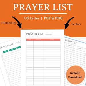 Prayer List Printable PDF, Daily Devotional Practice, Printable Prayer ...