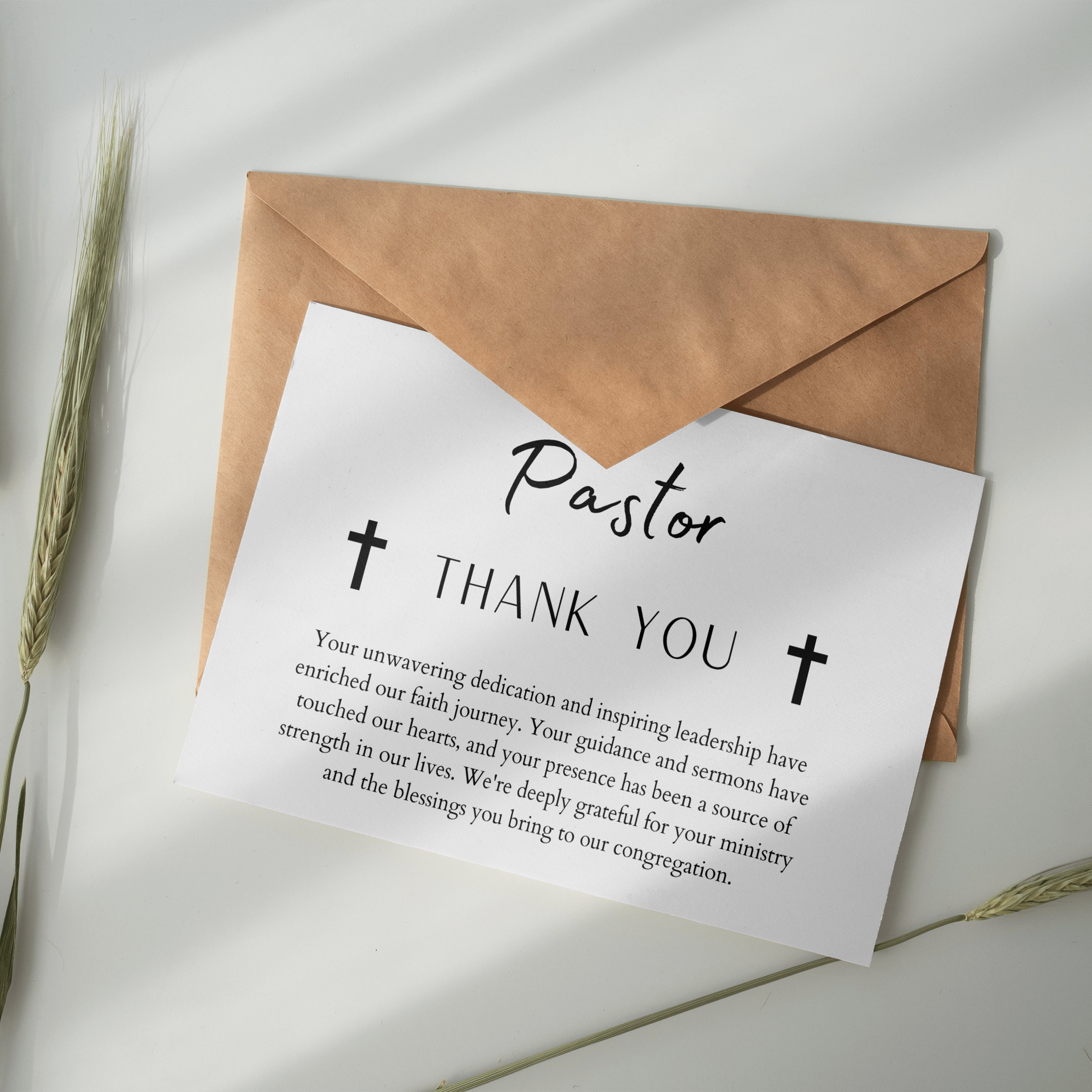 Thank You Pastor Appreciation Card, Thank You Pastor Gift Png, Thank ...