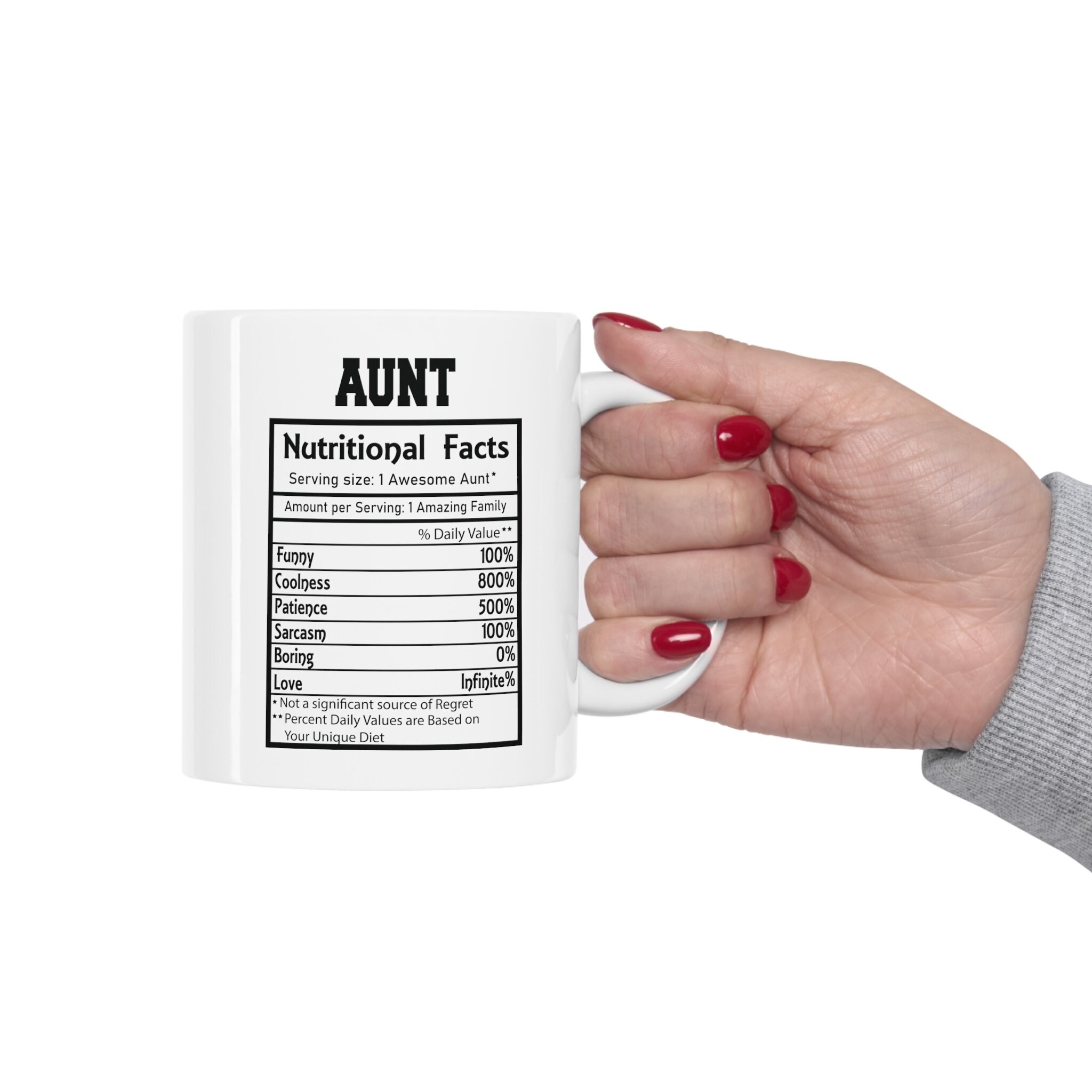 Custom Aunt Nutritional Facts Mug, Best Aunt Ever Mug, Auntie Mug ...