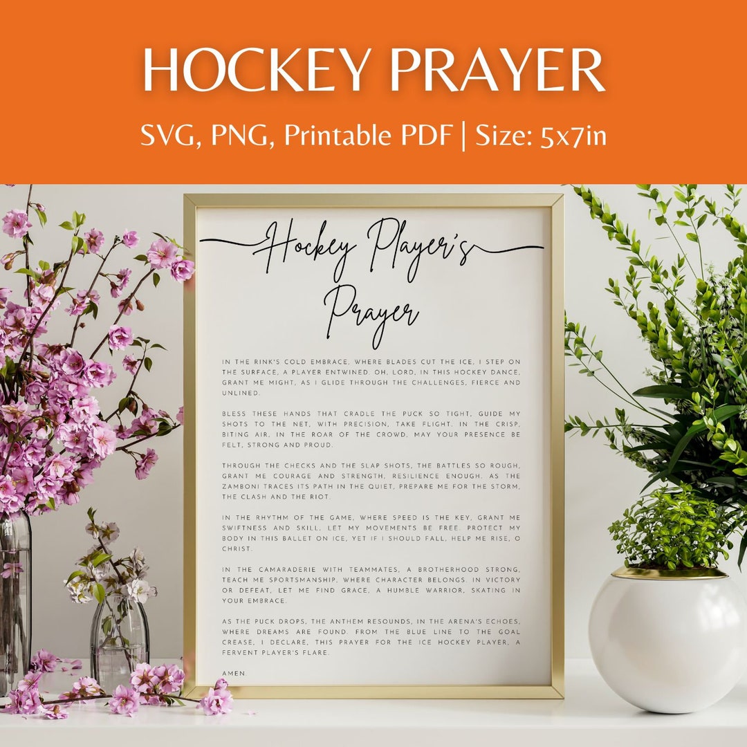 Ice Hockey Player's Prayer Poem SVG PNG PDF, Sports Gifts Printable ...