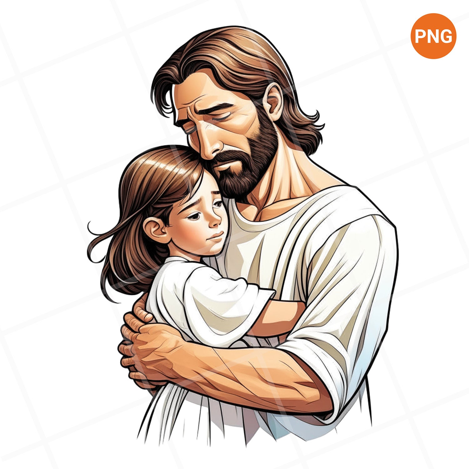Jesus Hug a Little Girl Png in the Arm of God Jesus's - Etsy
