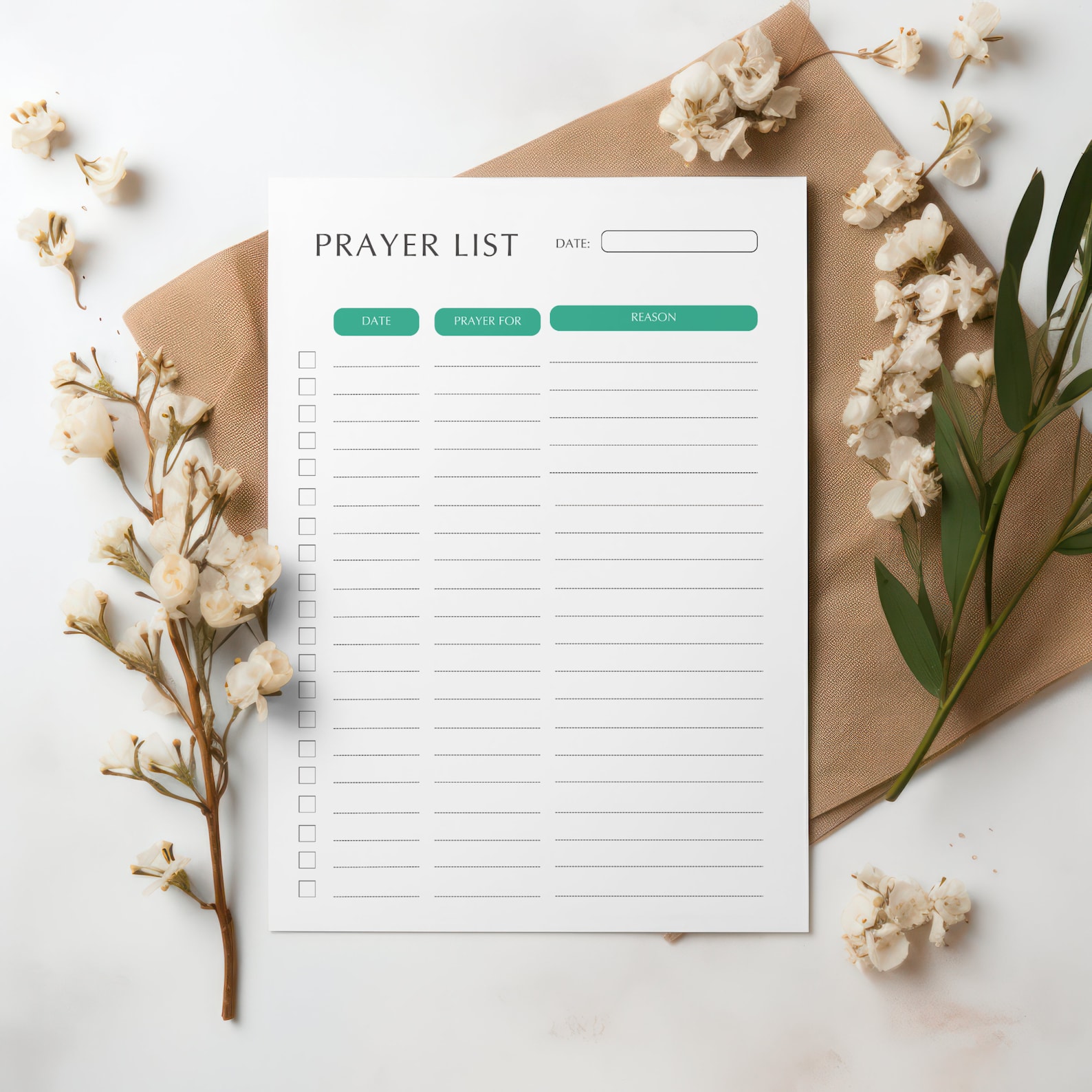 Prayer List Printable PDF, Daily Devotional Practice, Printable Prayer ...