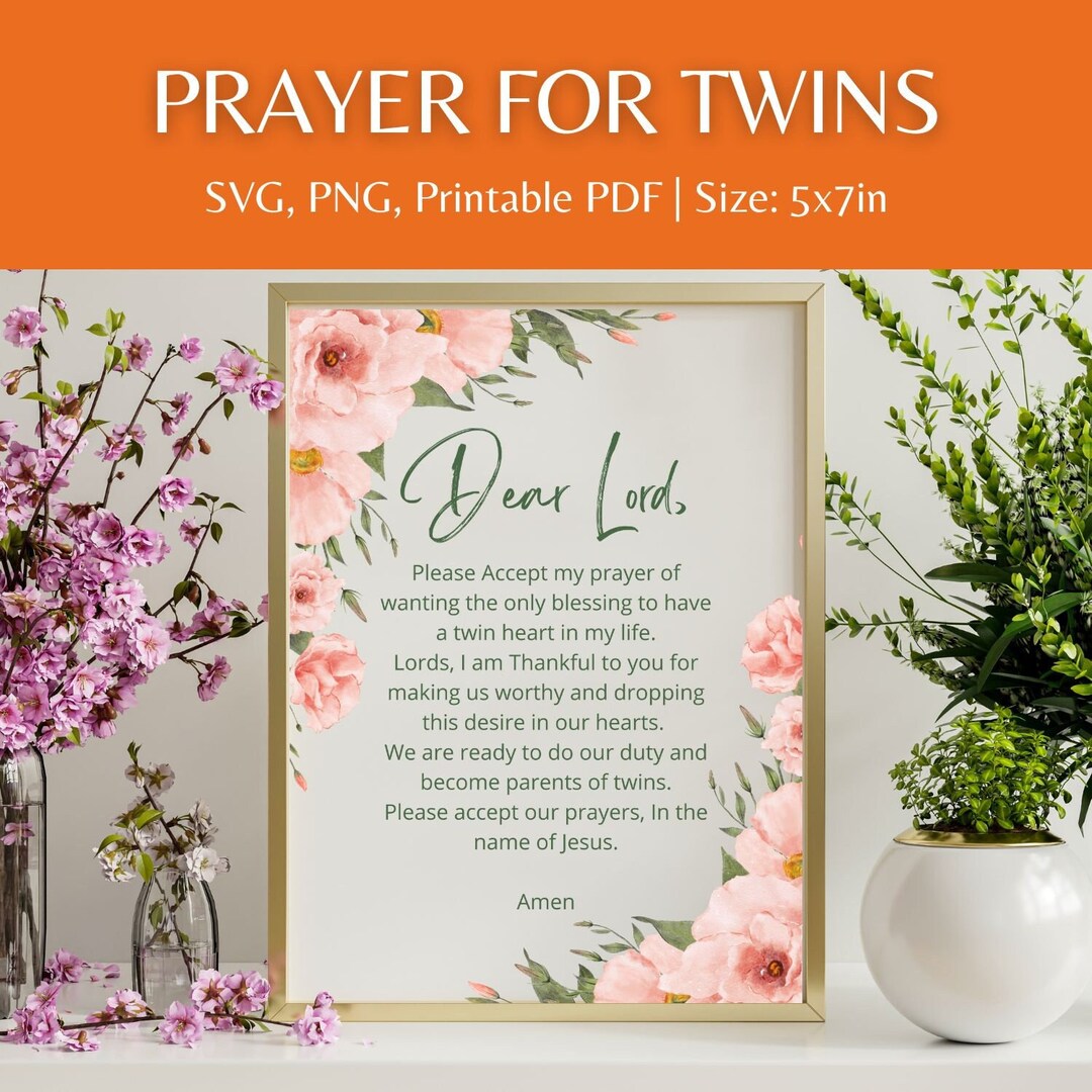 Prayer for Twins SVG PNG PDF, Gifts for Fertility, Prayer for ...