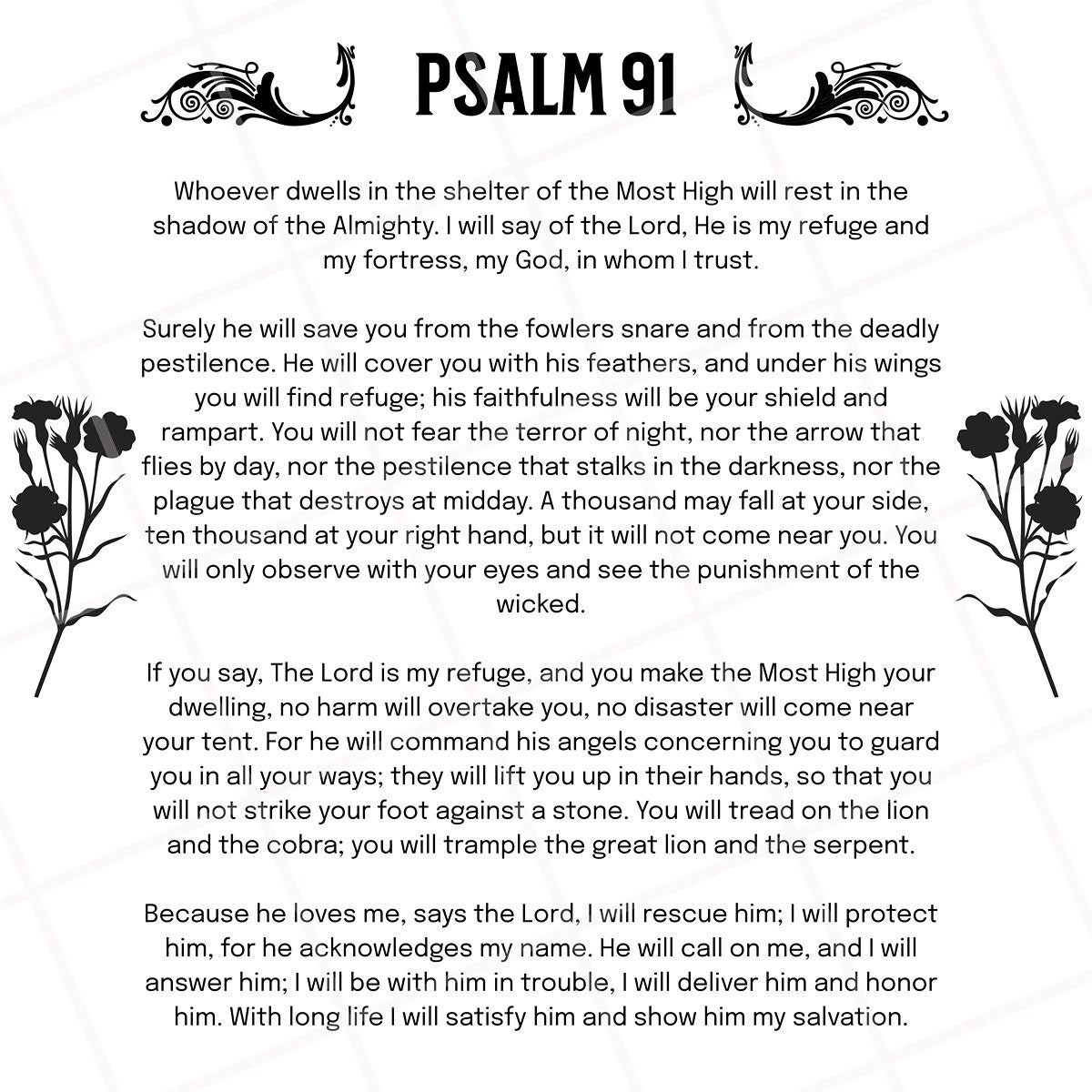 Psalm 91 SVG PNG JPG the Lord is My Shepherd Svg I Shall Not - Etsy