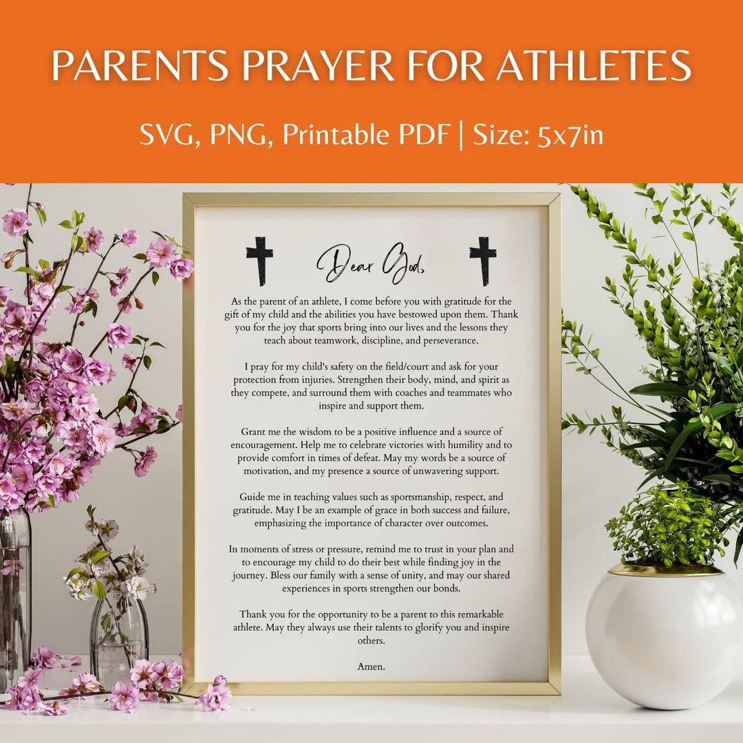 Parents Prayer for Athletes SVG PNG PDF, Sports Gifts Printable, Sports ...