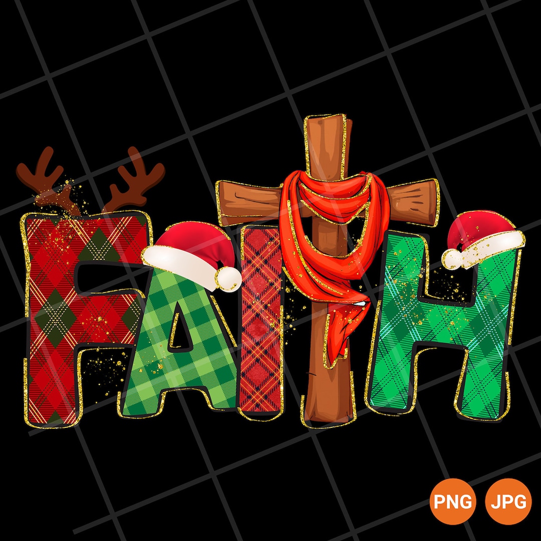 Faith Christmas PNG JPG Jesus Christian Png Christmas Cross Design ...