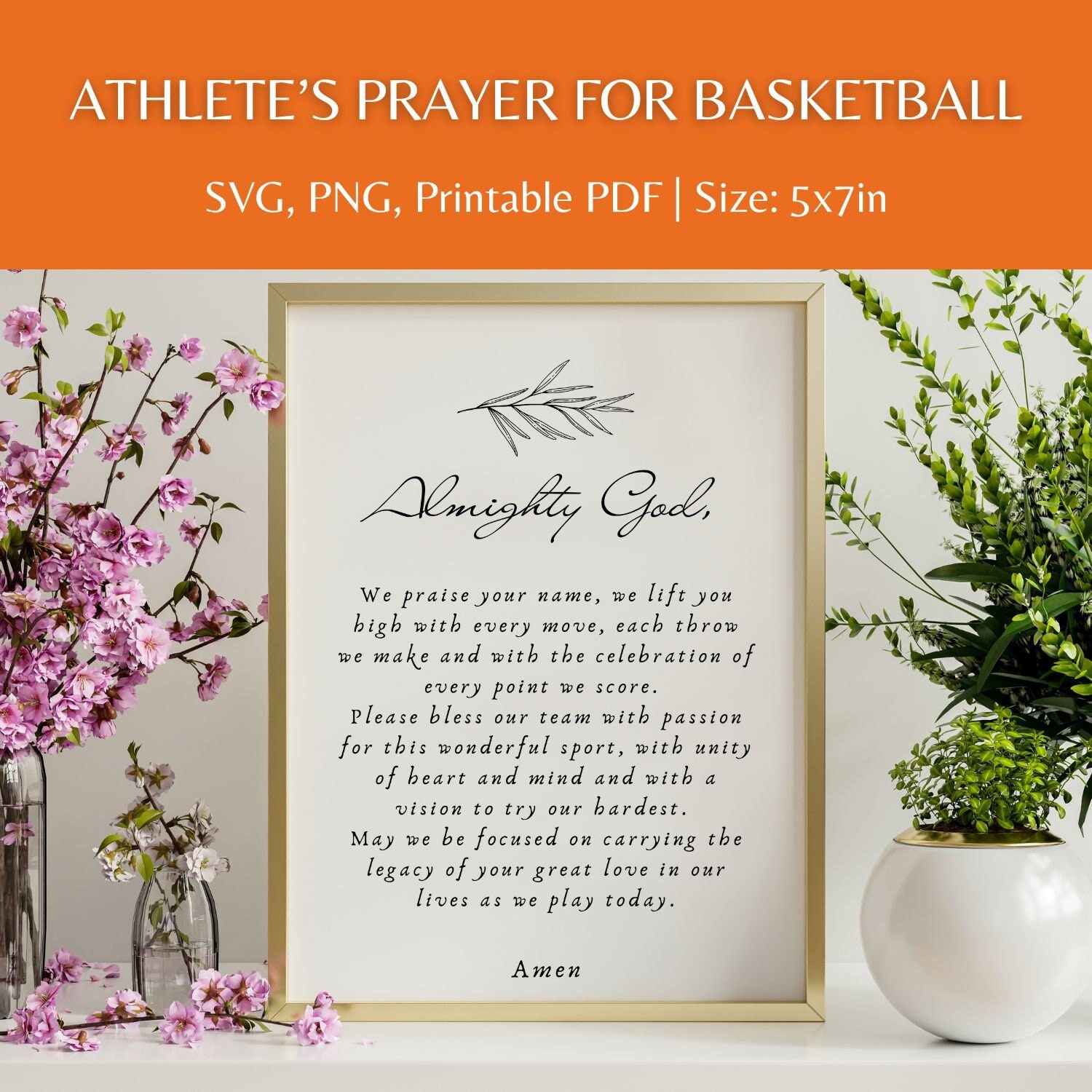 Athletes Prayer for Basketball Match SVG PNG PDF, Sports Gifts ...