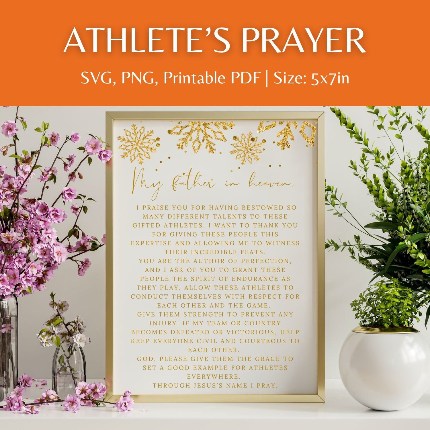 Athletes Prayer SVG PNG PDF, Sports Gifts Printable, Sports Prayer ...