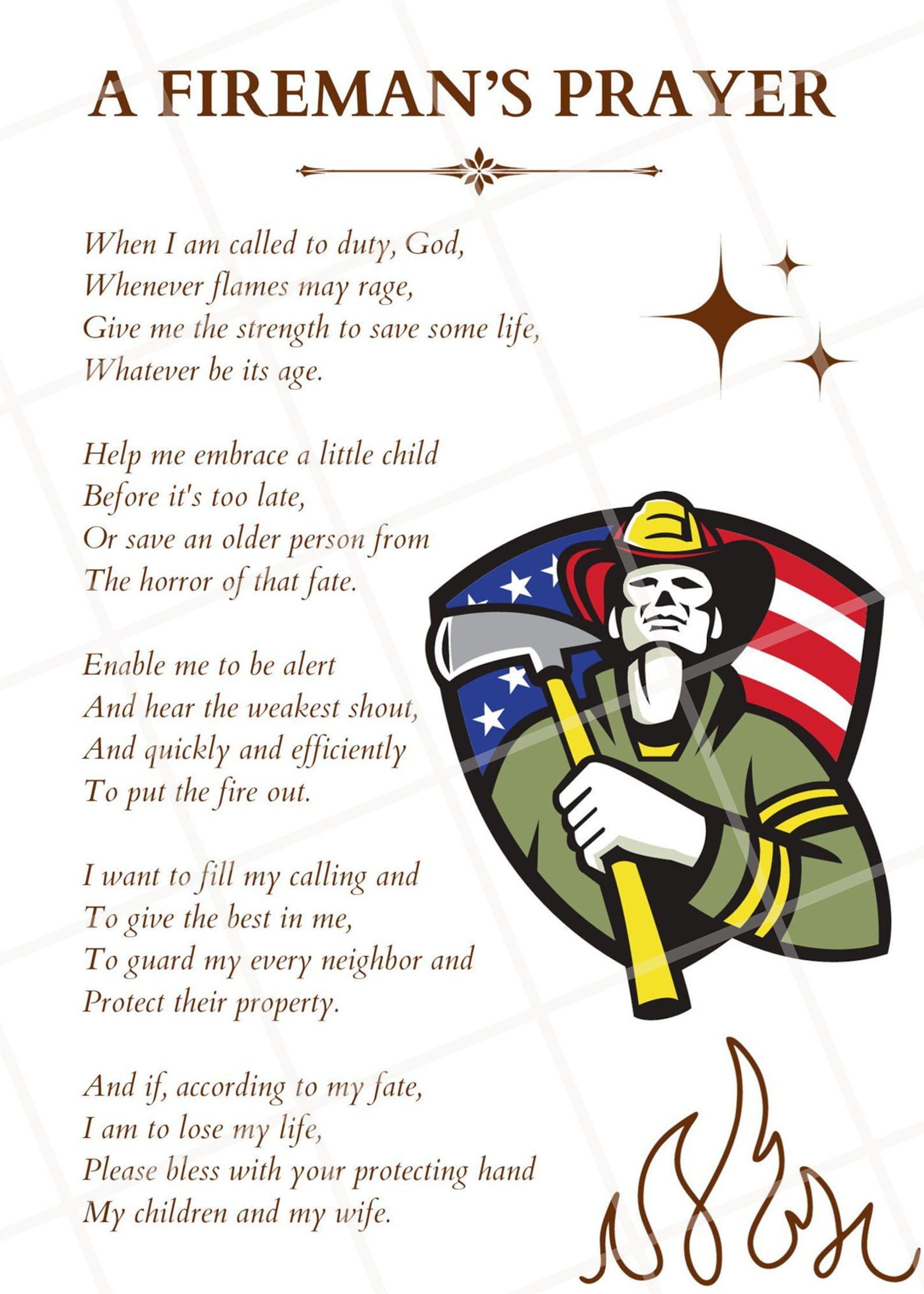 Fireman Prayer SVG PNG PDF, Fireman's Prayer Svg, Firefighter Svg ...