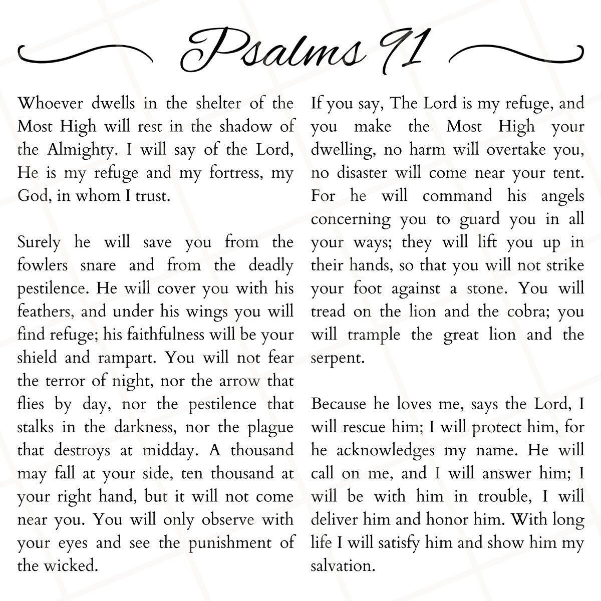 Psalm 91 Svg Png, Christian Print Svg, Christian Wall Art Svg ...