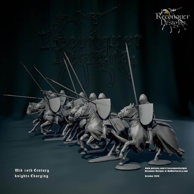 Mid 14th Century Charging Knights - Etsy UK