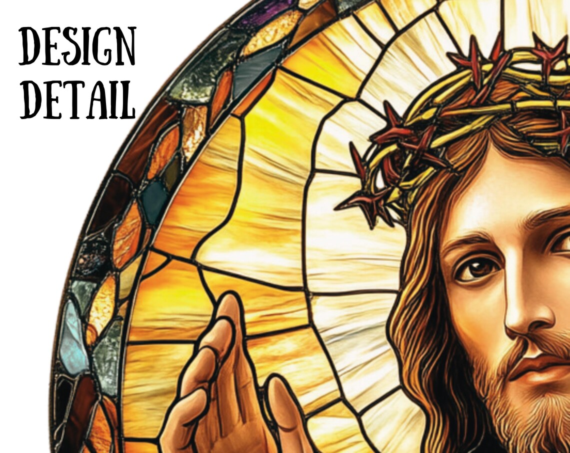 Wind Spinner, Stained Glass, Jesus Christ Sublimation Design, Jesus of ...