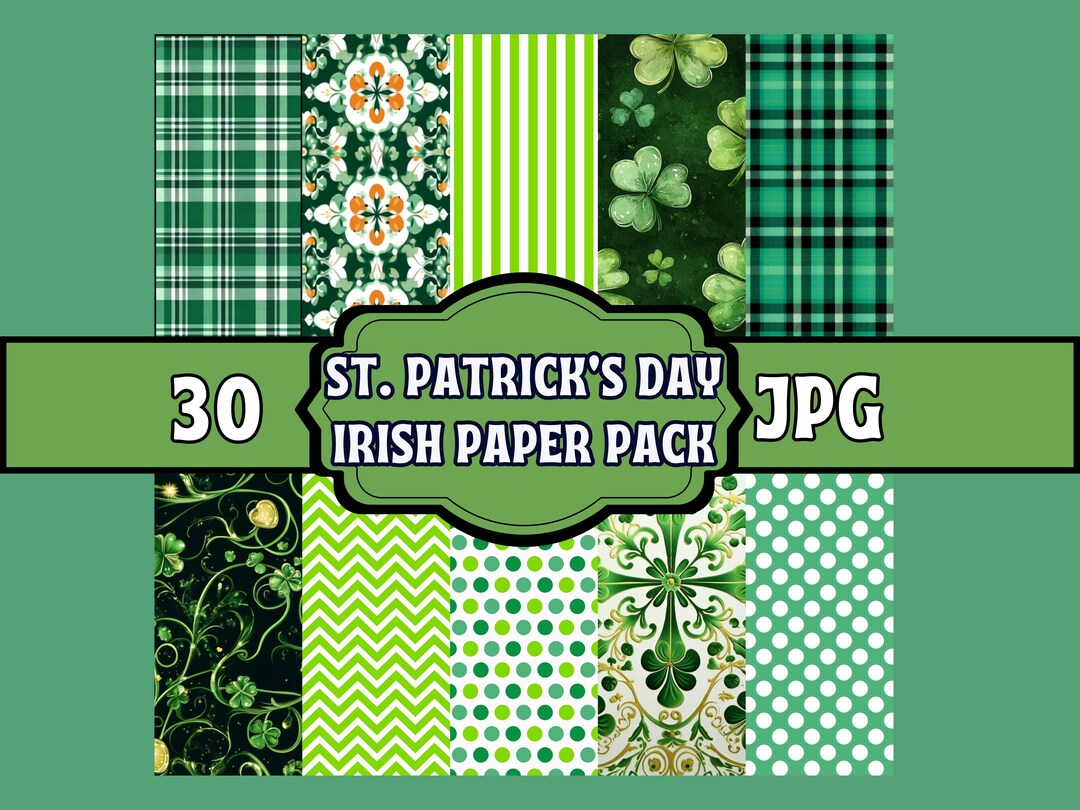 St. Patrick's Day, Seamless Printable Paper Bundle, St Patrick's ...