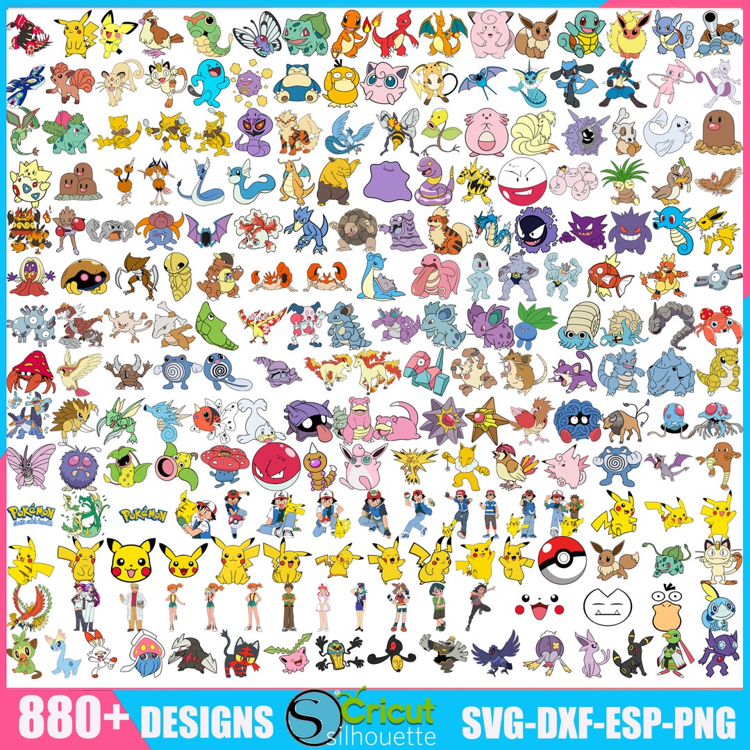 880 Pocket Monsters Pattern Svg Bundle, Women's Day Gift, Love You ...