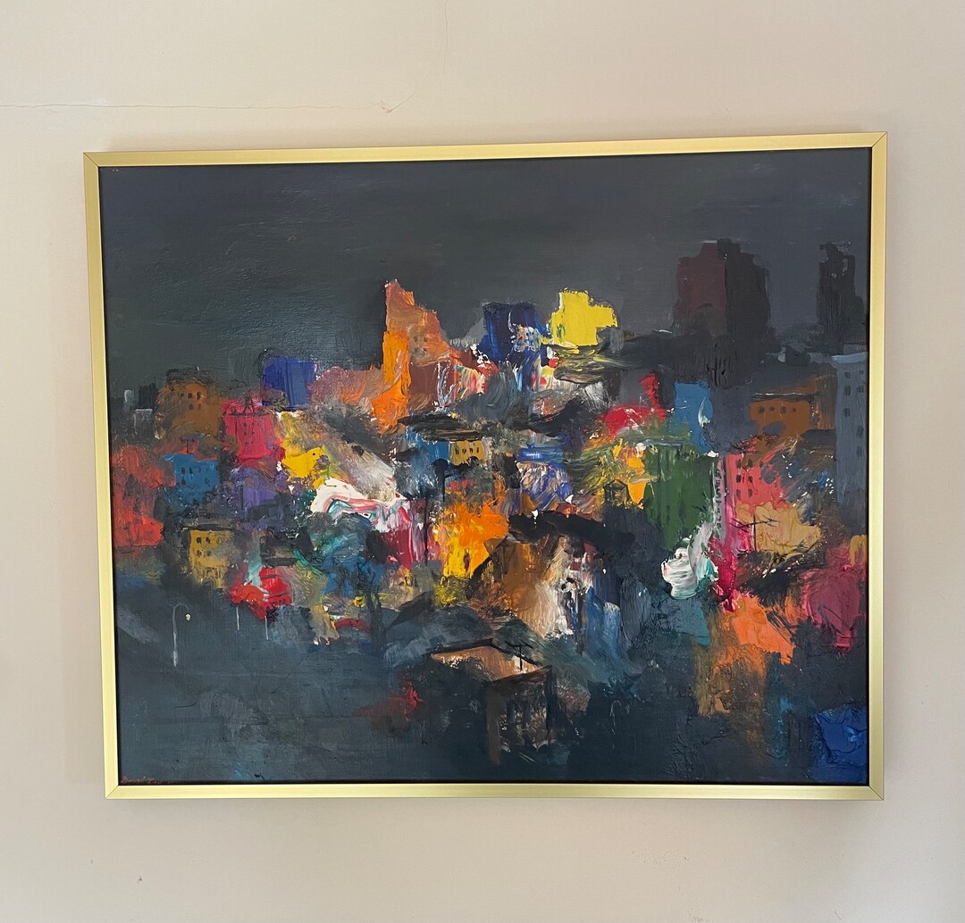 David Lax, American, 1910-1990, Active New York, Original Cityscape ...