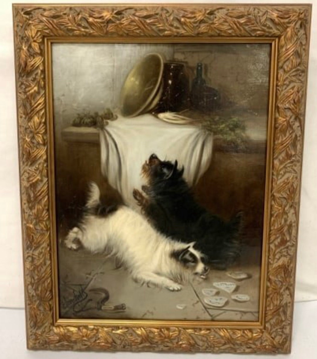 Edward Armfield, (british, 1817-1896), Terriers Making Mischief ...