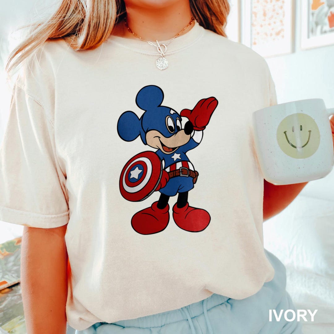 Superhero Mickey Shirt, Captain America Mickey Tee, Funny Avengers Kids ...