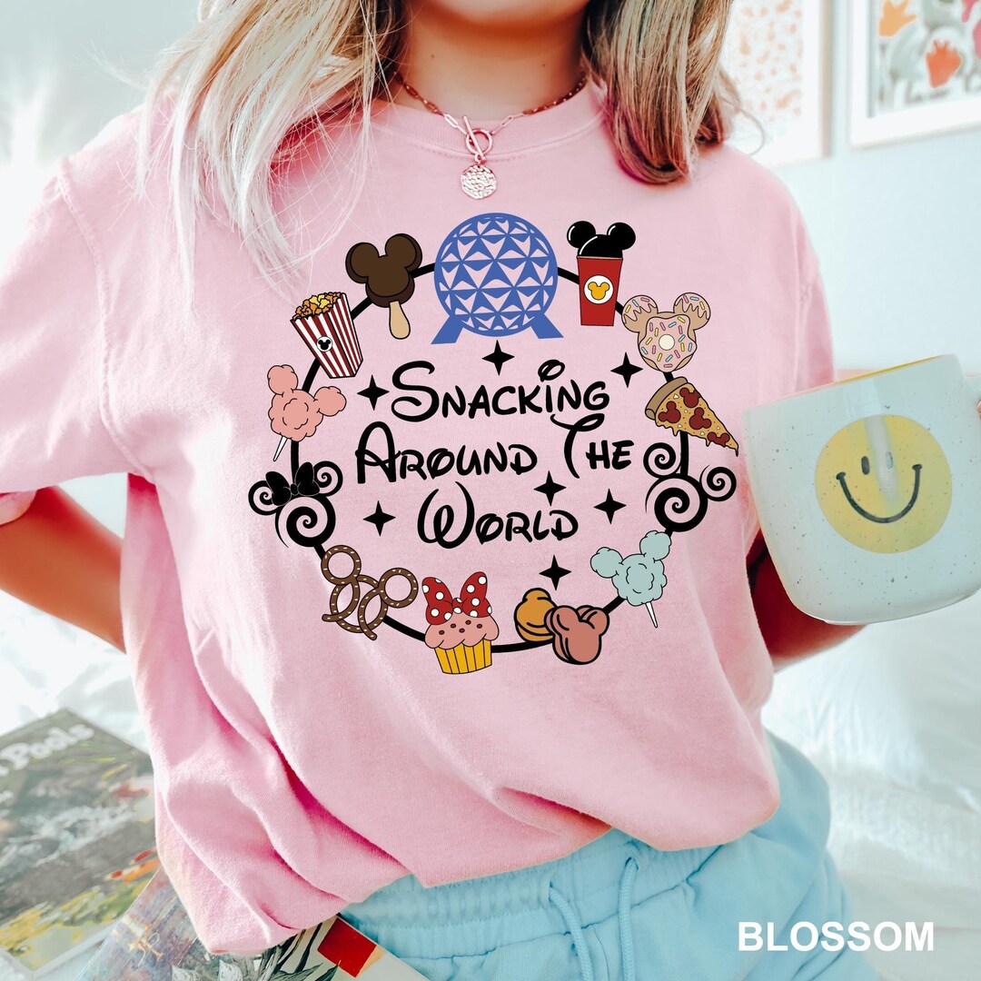 Disney Snacking Around the World Shirt, Comfort Colors Disney Shirt ...