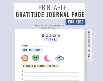 Digital Gratitude Journal - Printable, Fillable PDF, A4, A5, Letter ...