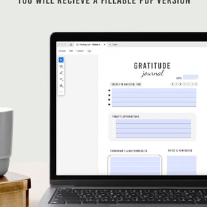 Digital Gratitude Journal Printable, Fillable PDF, A4, A5, Letter, Half ...