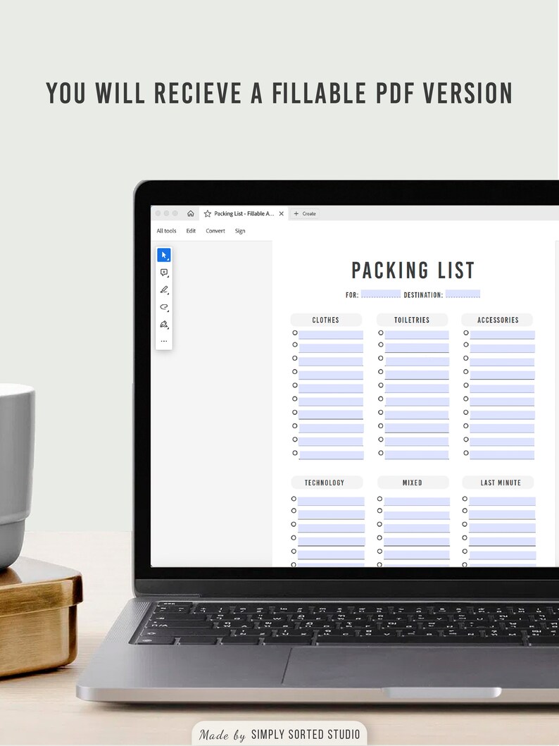 Packing List Printable, Fillable PDF, A4, A5, Letter - Etsy