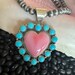 Pink Conch & Turquoise Heart-shaped Pendant - Etsy