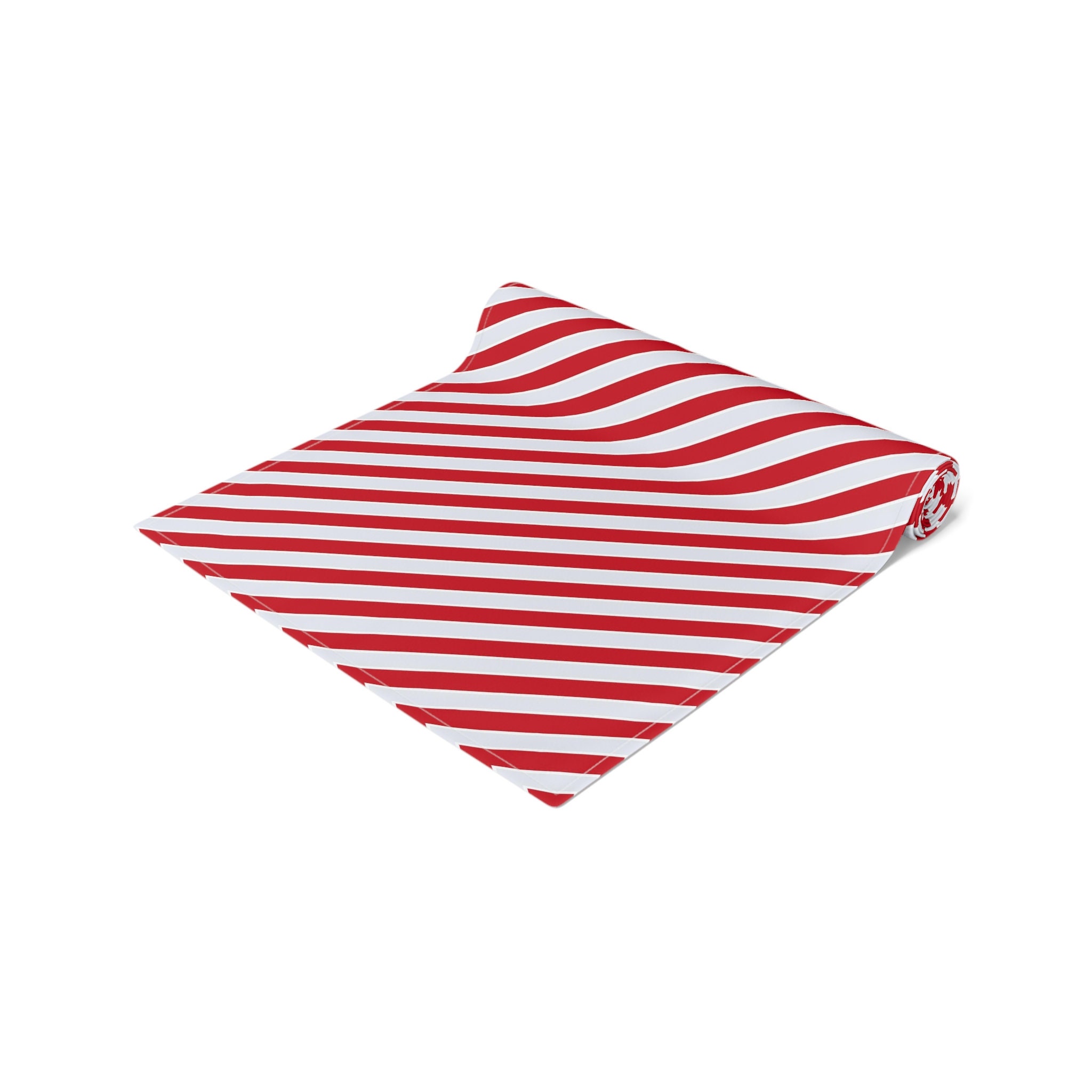 Red and White Striped Table Runner, Holiday Polyester or Cotton Table ...