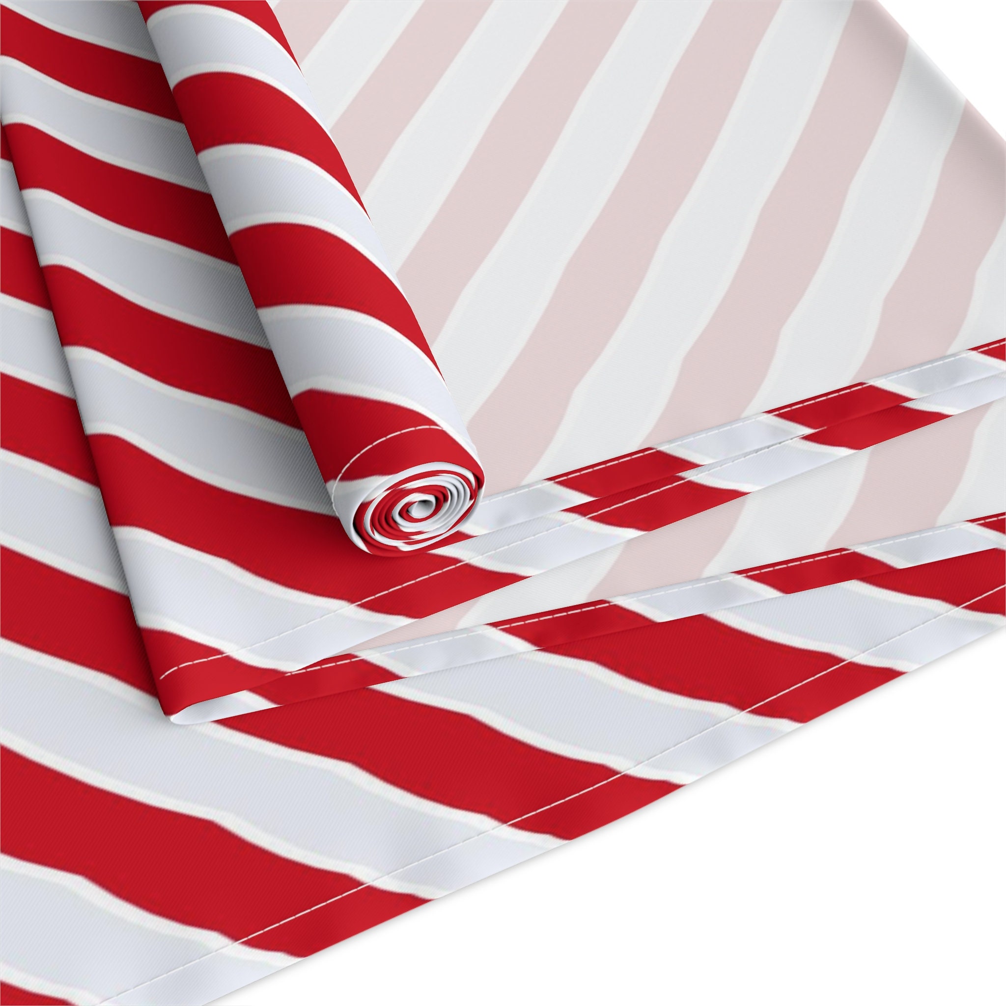 Red and White Striped Table Runner, Holiday Polyester or Cotton Table ...