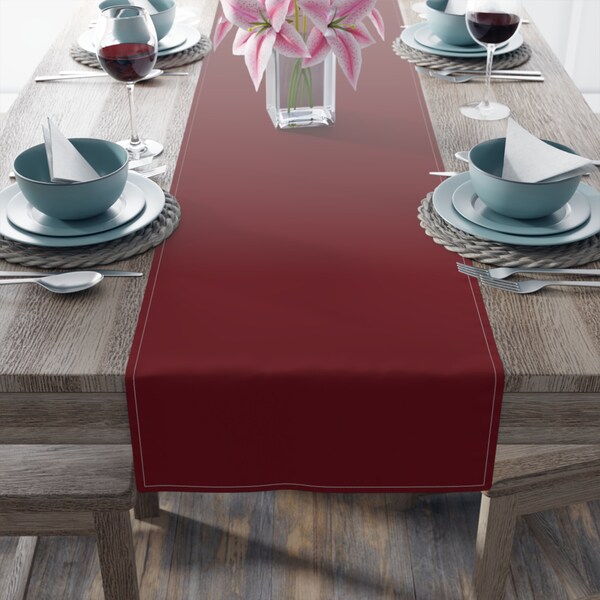 Burgundy Table Runner - Etsy