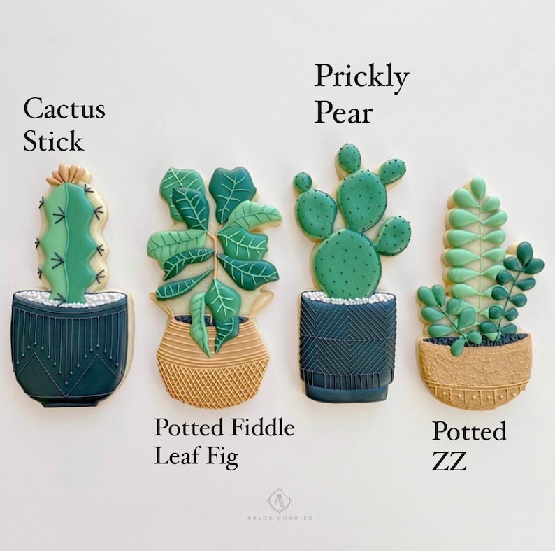 Cookie Cutters: Arlo's Cookies Plants Set #1 (potted ZZ, Fiddle Leaf ...