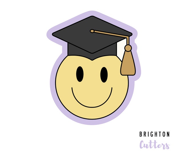 Smiley Face Grad Cookie Cutter - Etsy
