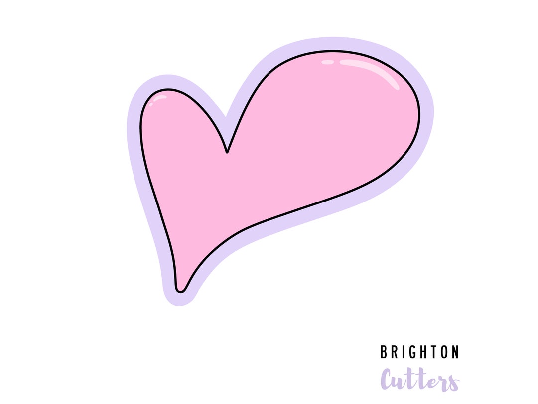 Lopsided Heart (right Side) Cookie Cutter - Etsy