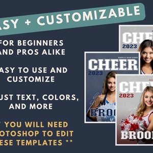 Cheerleading Poster Template, Custom Cheer Banner, Digital Background ...