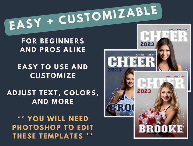 Cheerleading Poster Template, Custom Cheer Banner, Digital Background ...