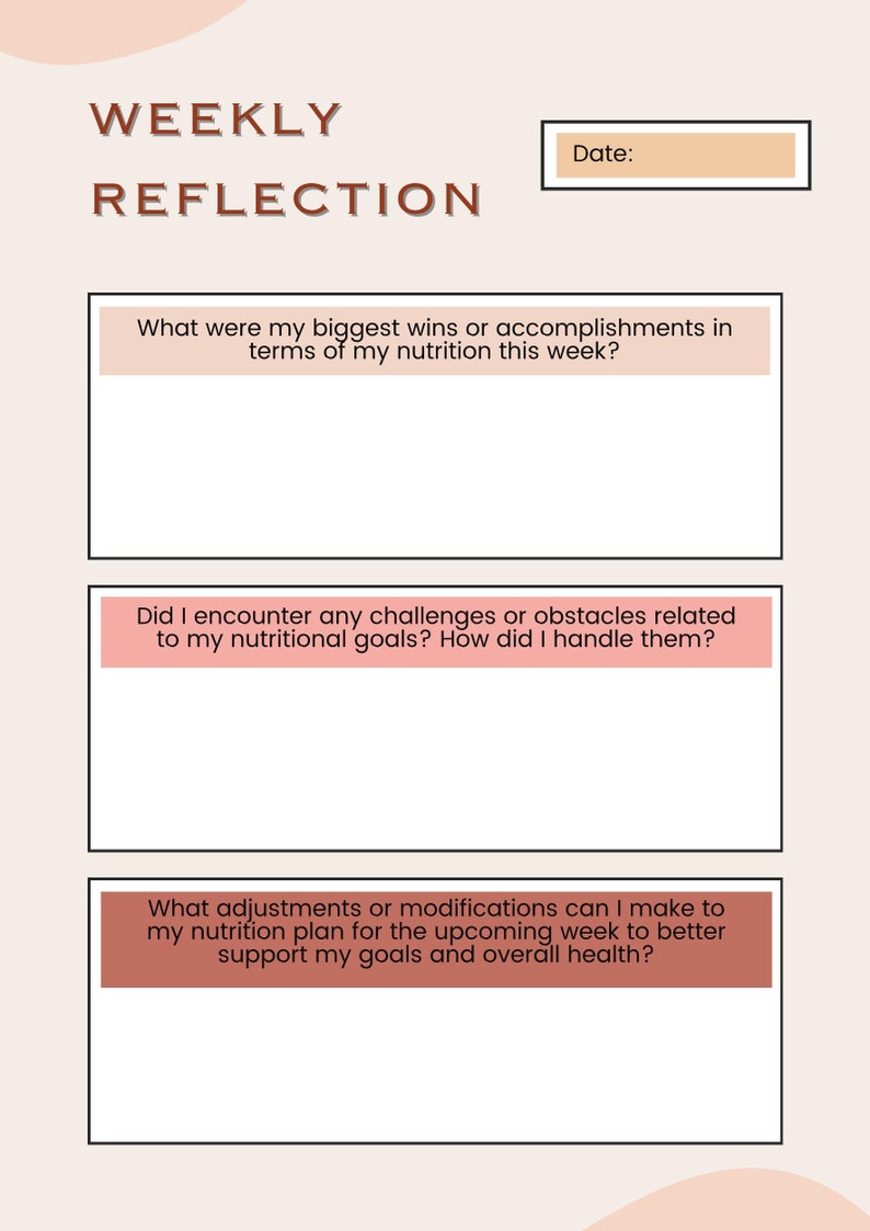 Digital Weight Loss Journal, Meal Planner, Sleep Tracker, Weekly ...